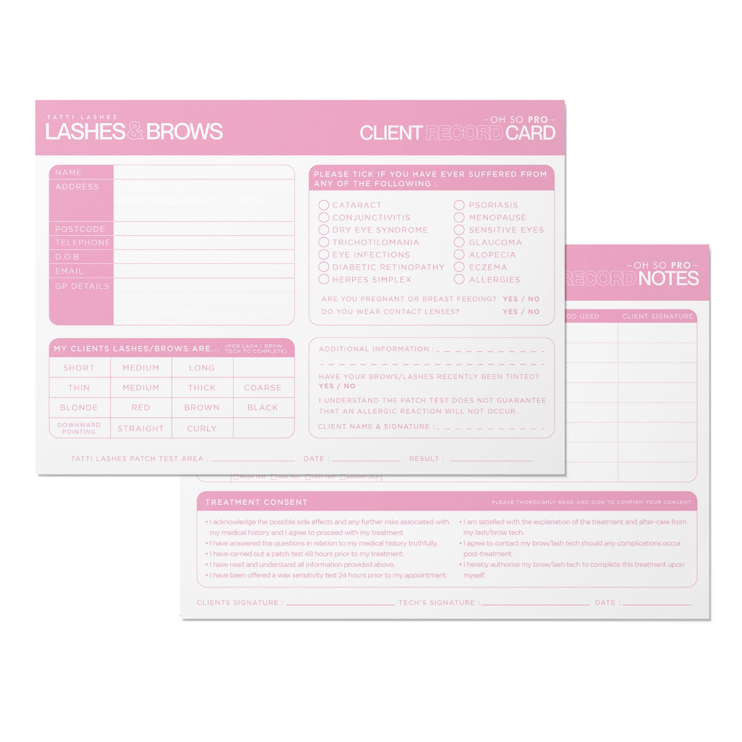 Client Card | Tatti Lashes®